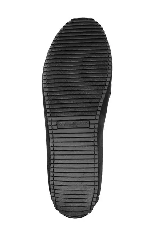 Karl Lagerfeld Paris Glossed Logo Driving Loafer - Black