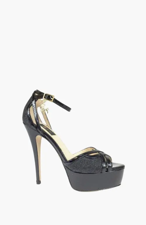 CAVALINHO Shimmering Platform Stiletto Sandals With Adjustable Ankle Buckle