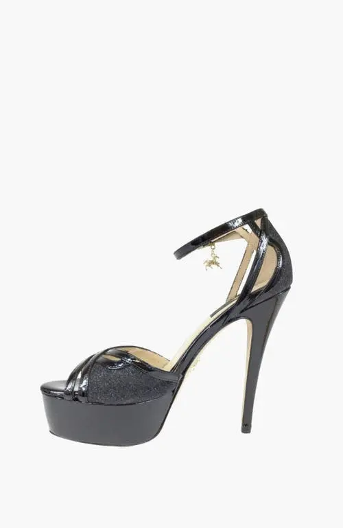CAVALINHO Shimmering Platform Stiletto Sandals With Adjustable Ankle Buckle