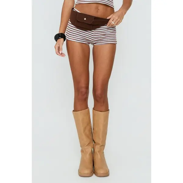 Princess Polly Terry Stripe Low Rise Shorts