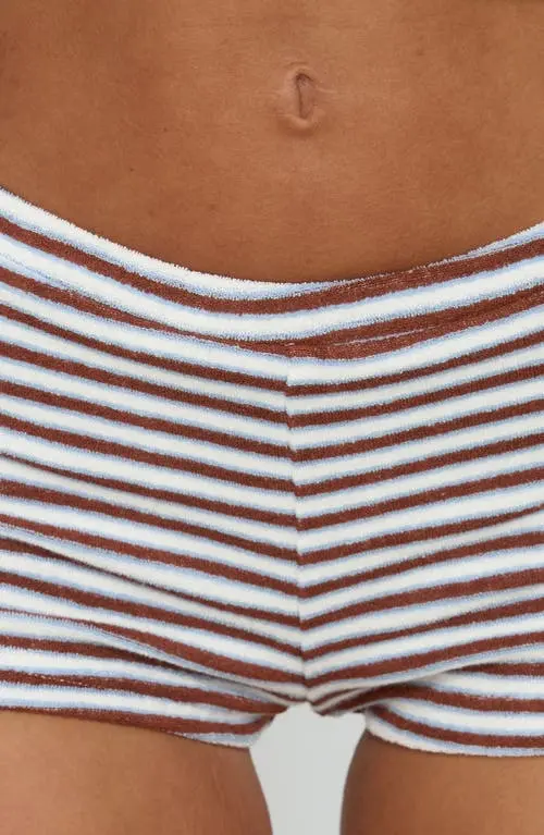 Princess Polly Terry Stripe Low Rise Shorts