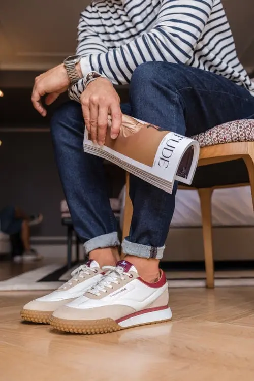 CAVALINHO Sport Leather Lace-up Sneakers - Red/white/beige