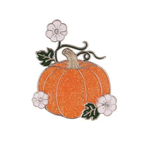 HALLMARK Glitter Enamel Pumpkin Statement Pin