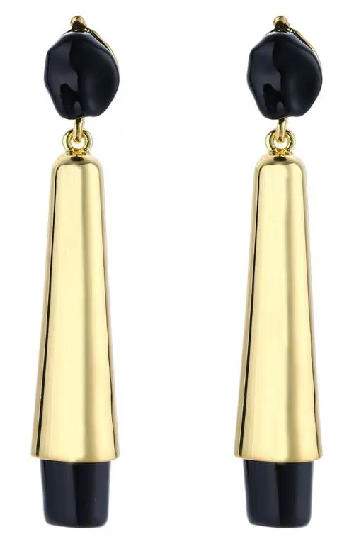 PETIT MOMENTS Renne Linear Drop Earrings - Gold/black