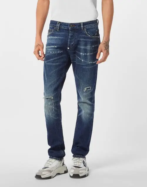 Philipp Plein Super Straight Cut Jeans - Malibu