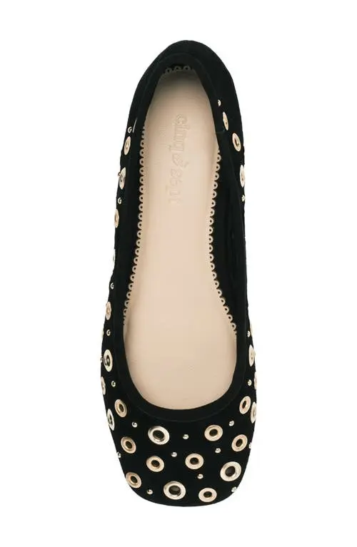 Cinq À Sept Ivy Mixed Hardware Ballet Flat
