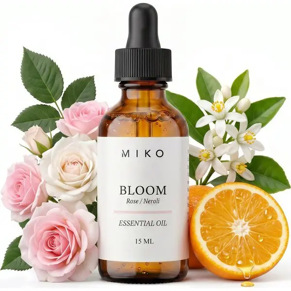 MIKO Bloom Essential Oil With Rose & Neroli 100% Organic 15ml