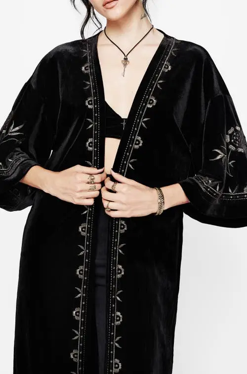 DISTURBIA Kobra Velvet Snake Longline Robe