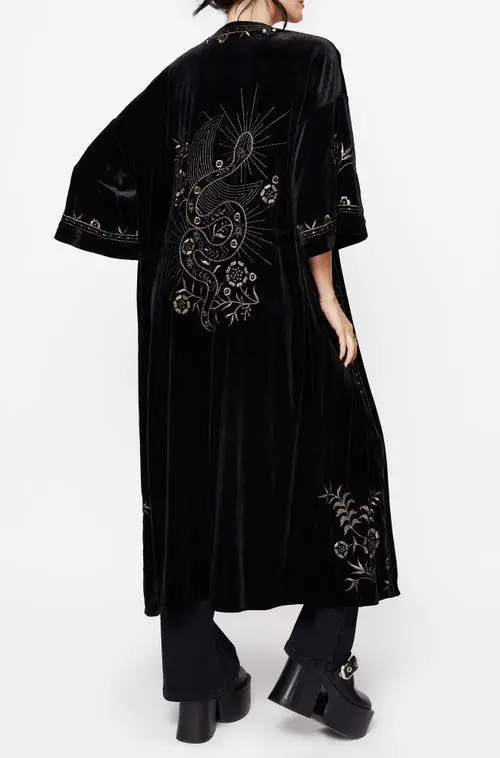 DISTURBIA Kobra Velvet Snake Longline Robe
