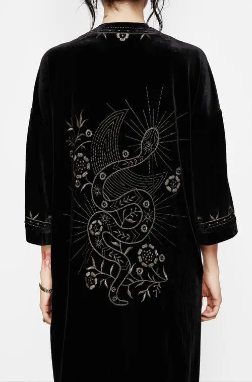 DISTURBIA Kobra Velvet Snake Longline Robe