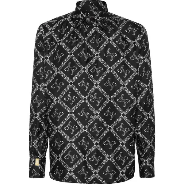 BILLIONAIRE Silk Gold Cut Shirt Bb Monogram - Black
