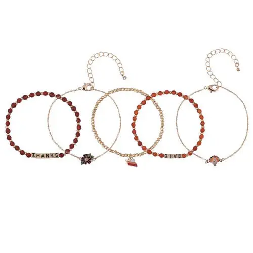 HALLMARK 8-piece Fall Themed Bracelet Set - Orange