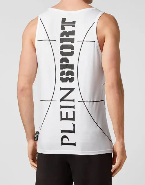 PLEIN SPORT Tank Top Tiger - White/black