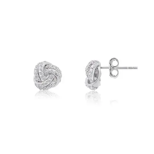 THE LOVERY FINE JEWELRY Knotted Cubic Zirconia Stud Earrings