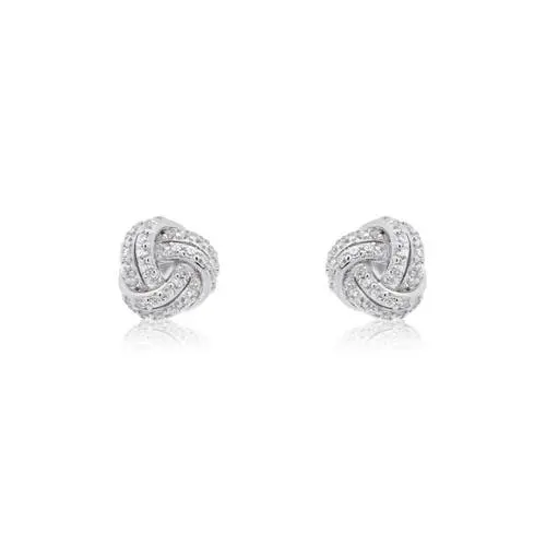 THE LOVERY FINE JEWELRY Knotted Cubic Zirconia Stud Earrings