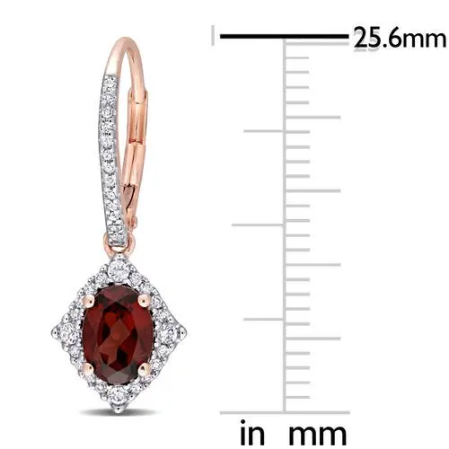 JULIANNA B. 10k Rose Gold And Diamond Halo Drop Earrings