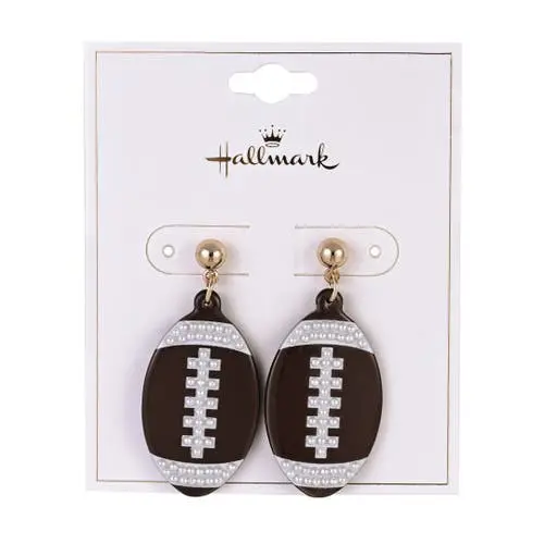 HALLMARK Football Drop Earrings With Pearl-accented Stitching