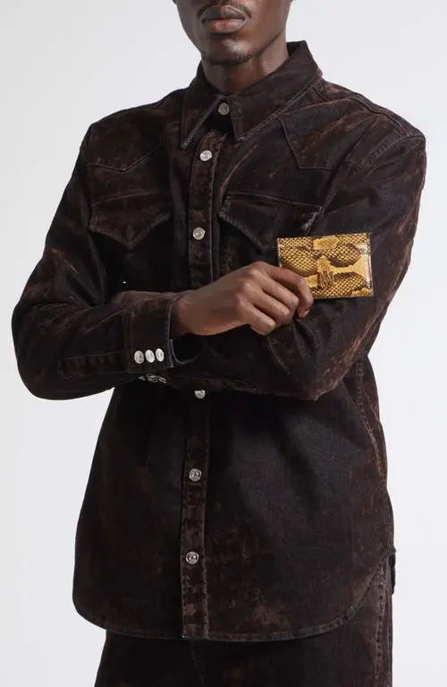 Amiri Python Embossed Card Holder