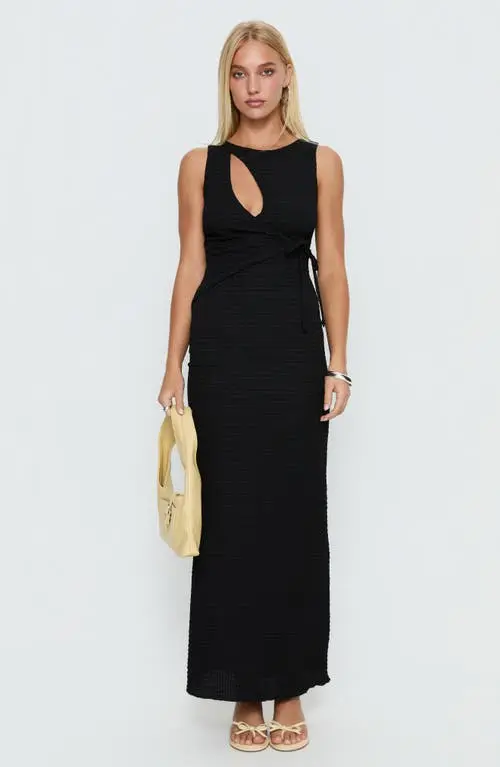 Princess Polly Sleeveless Textured Cutout Maxi Dress
