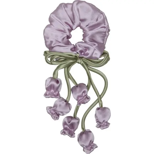OLAH Lily Of The Valley Silk Hair Tie Scrunchie - Purple