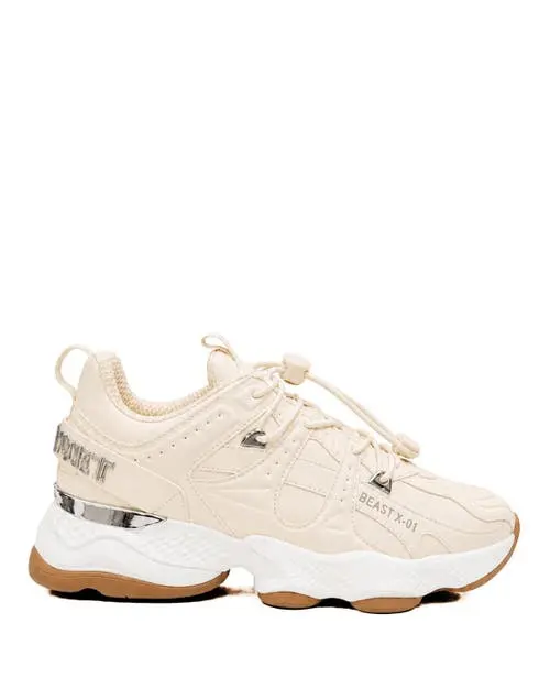 PLEIN SPORT Runner Beast X-01 Nappa Sneakers - Beige
