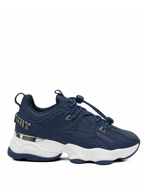 PLEIN SPORT Runner Beast X-01 Nappa Sneakers - Darkblue