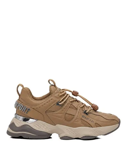 PLEIN SPORT Runner Beast X-01 Nappa Sneakers - Darkbrown