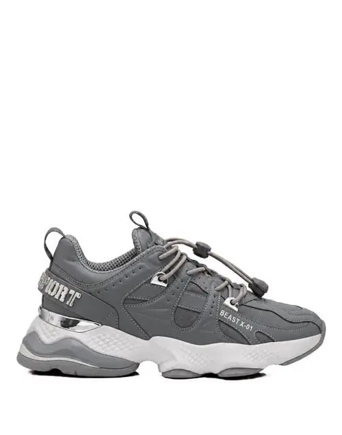 PLEIN SPORT Runner Beast X-01 Nappa Sneakers - Grey