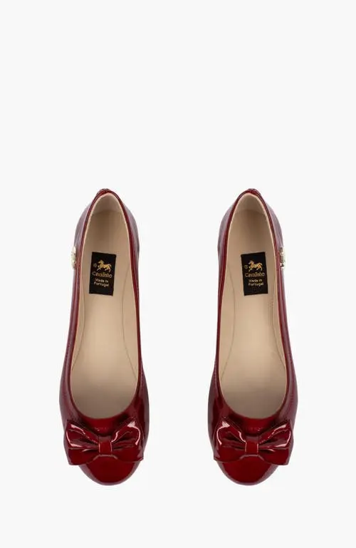 CAVALINHO Patent Leather Ballet Flats With Bow Detail