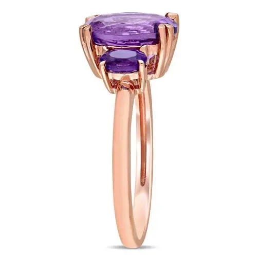 JULIANNA B. 14k Rose Gold Oval Three-stone Ring