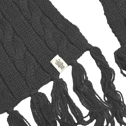 NIRVANNA DESIGNS Hand Knit Plush Scarf - Charcoal