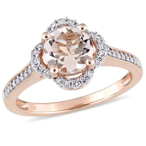 JULIANNA B. 14k Rose Gold Diamond And Ring - Morganite