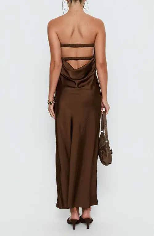 Princess Polly Faviola Strapless Satin Maxi Dress