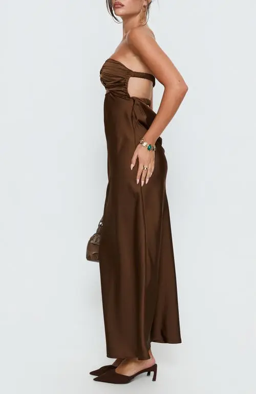 Princess Polly Faviola Strapless Satin Maxi Dress