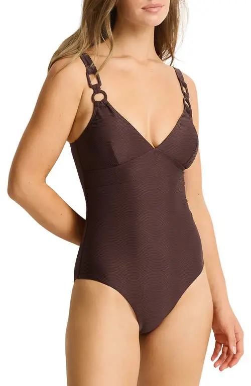 SEA LEVEL Zen Tie Back One-piece Swimsuit With Hardware Detail