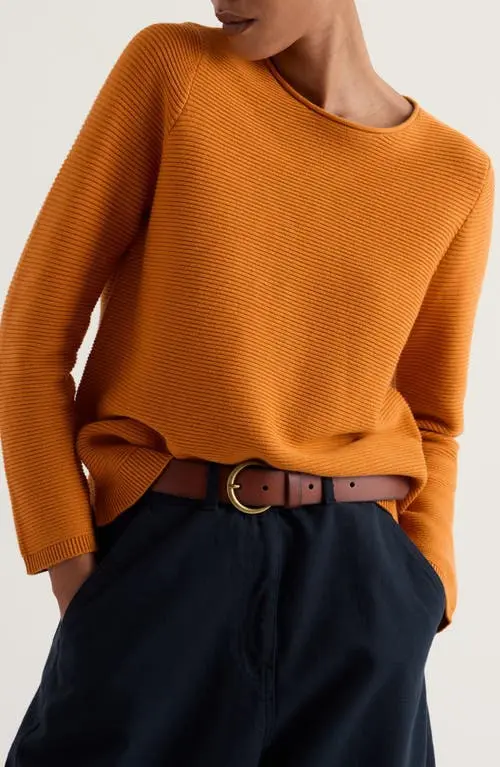 SEASALT CORNWALL Textured Crewneck Sweater In Organic & Recycled Cotton