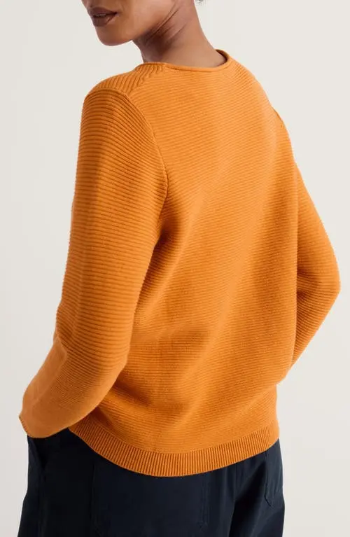SEASALT CORNWALL Textured Crewneck Sweater In Organic & Recycled Cotton