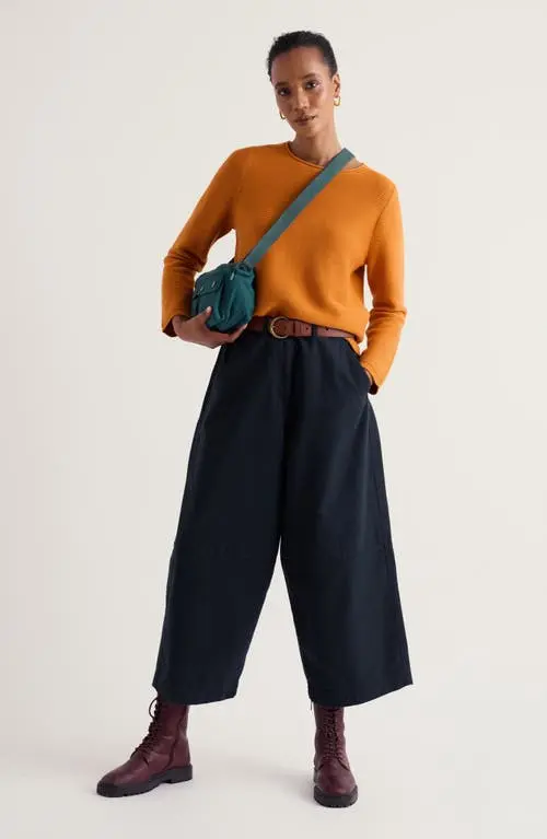 SEASALT CORNWALL Textured Crewneck Sweater In Organic & Recycled Cotton