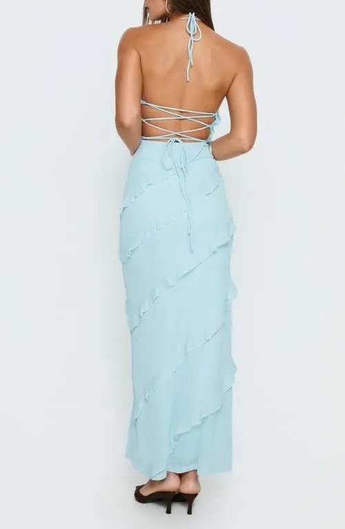 Princess Polly Adesta Frill Halter Maxi Dress