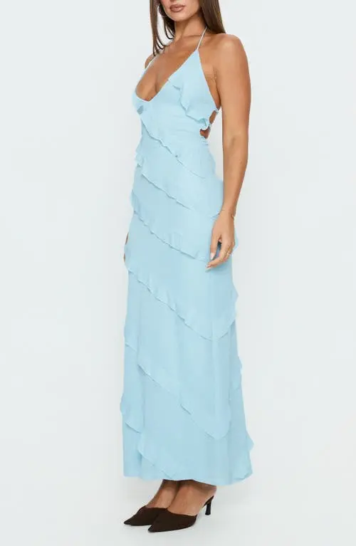 Princess Polly Adesta Frill Halter Maxi Dress