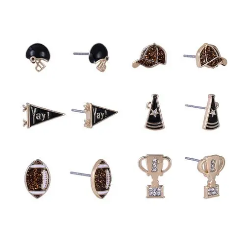 HALLMARK Game Day Football Themed Stud Earring Set