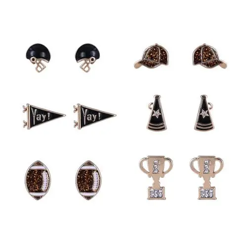 HALLMARK Game Day Football Themed Stud Earring Set