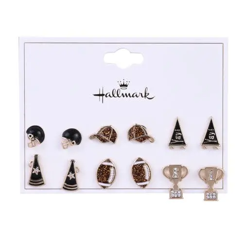 HALLMARK Game Day Football Themed Stud Earring Set
