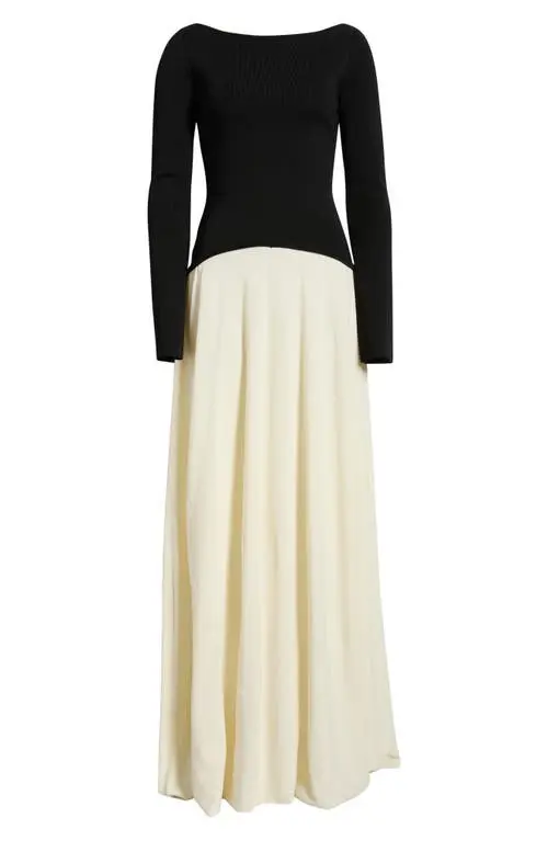 Solid & Striped The Ambrio Bateau Neck Long Sleeve Maxi Dress