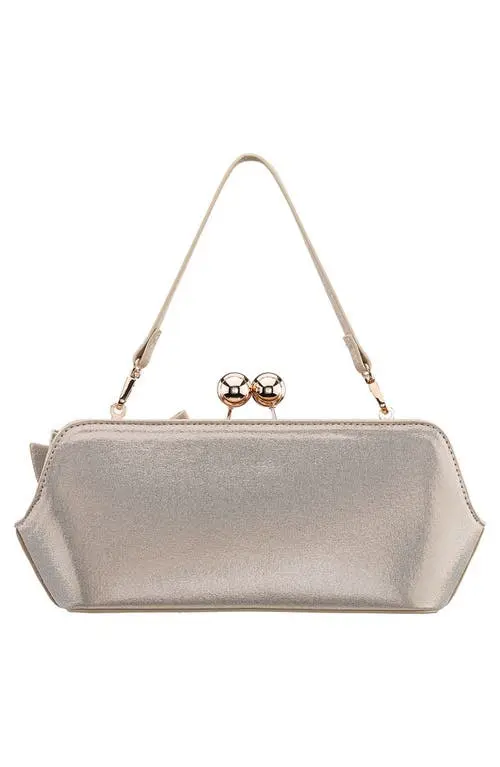 Nina Kenji Bow Frame Clutch - Platino