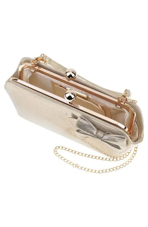 Nina Kenji Bow Frame Clutch - Platino