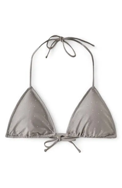 Mango Rhinestone Embellished Triangle Bikini Top