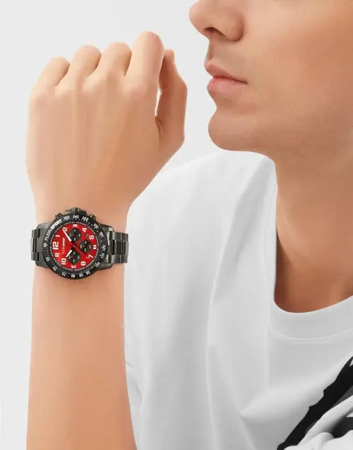 PLEIN SPORT Chronorace Stainless Steel Watch - Black/red