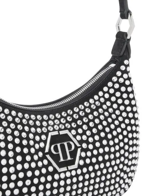 Philipp Plein Suede Shoulder Bag All-over Strass