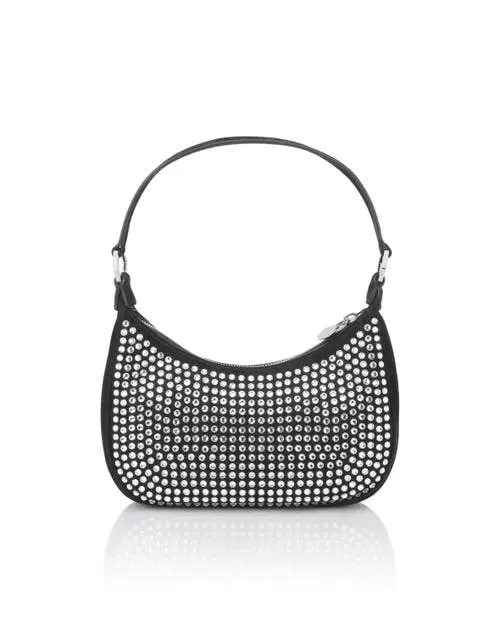 Philipp Plein Suede Shoulder Bag All-over Strass